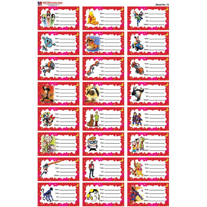 Sheet NO 73 (Cartoon Sticker) – gabaedu